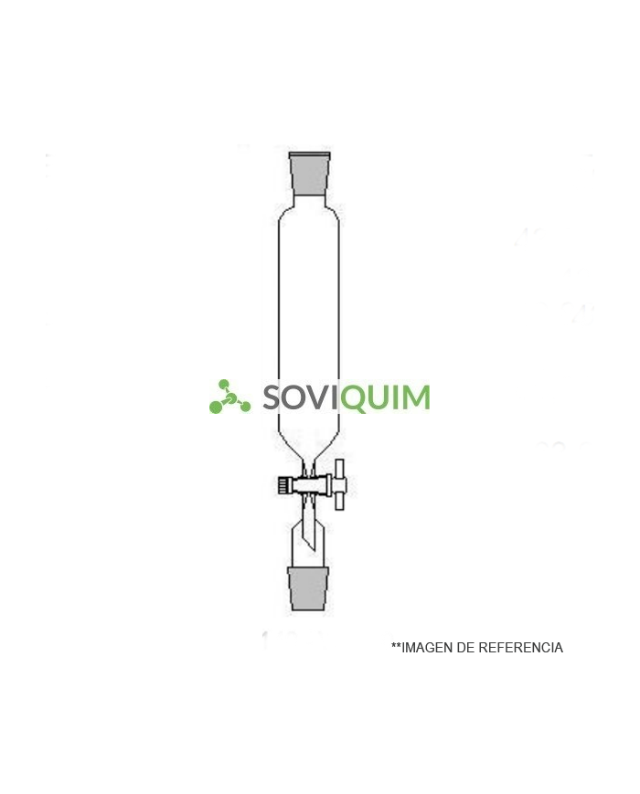 Embudo De Adicion 500 Ml, Ns 29/32, Llave De Ptfe